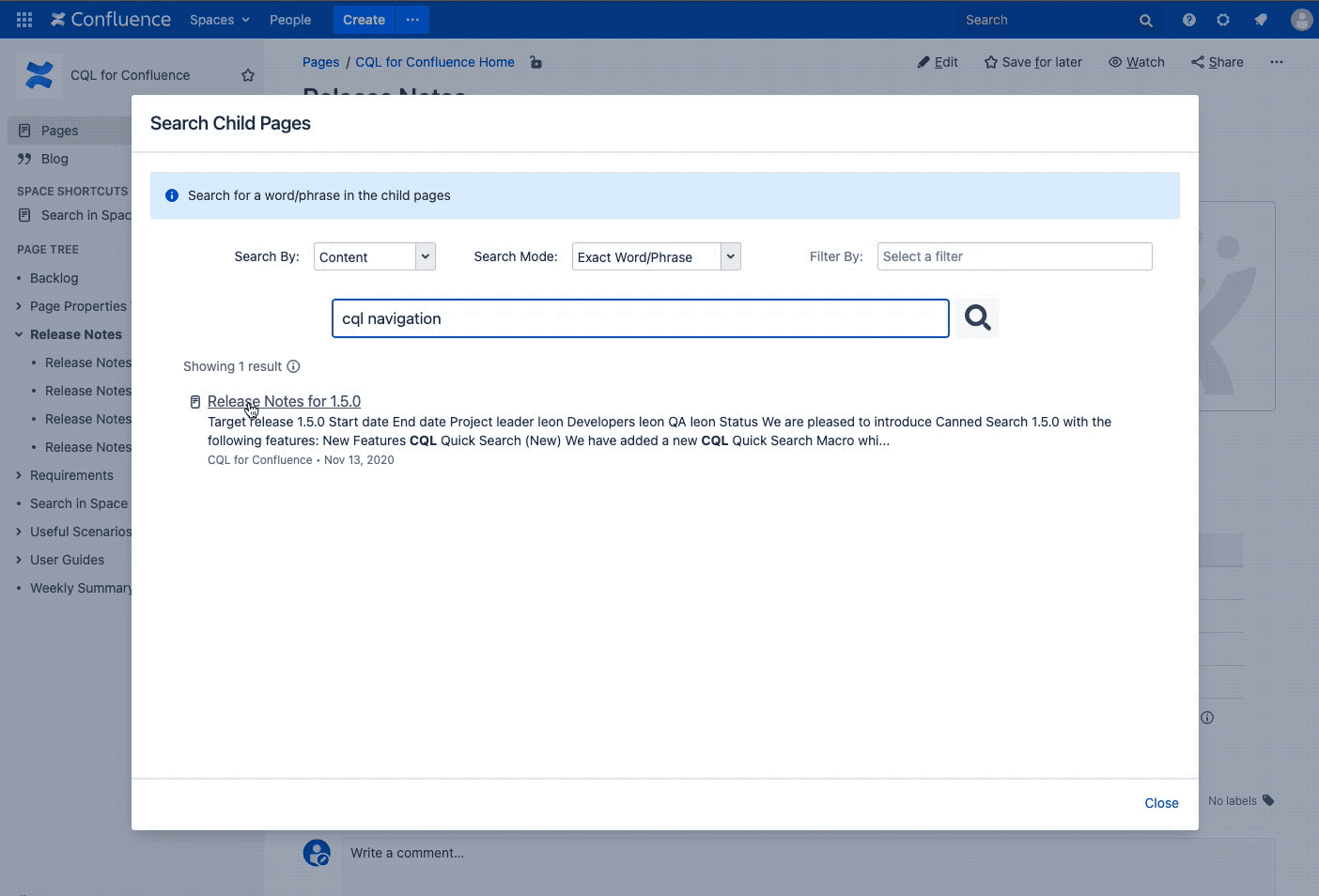 How to search within a group of pages | Akeles